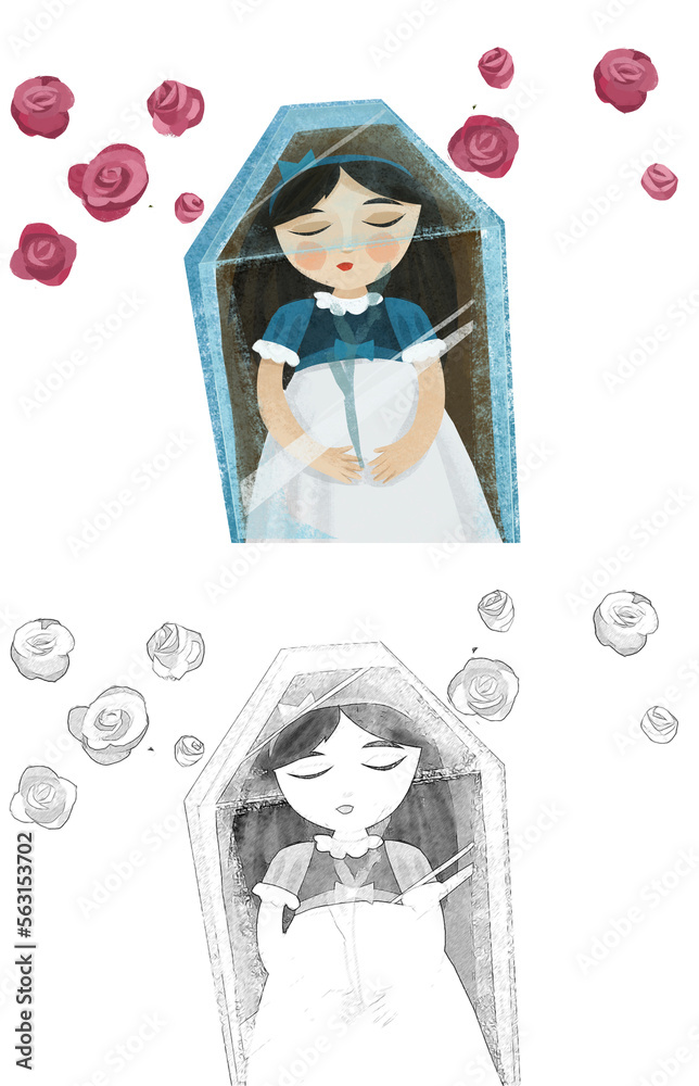 cartoon princess queen sleeping illustration Stock Illustration | Adobe ...