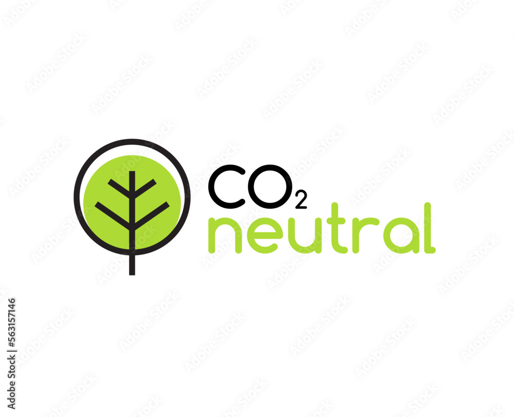 Carbon neutral icon logo. CO2 energy monoxide carbon ecology background ...