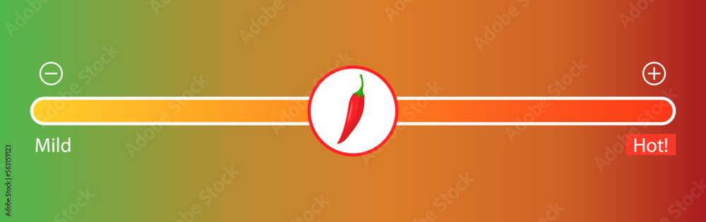 Spicy food level sauce hot sticker meter. Spicy level chili heat taste ...