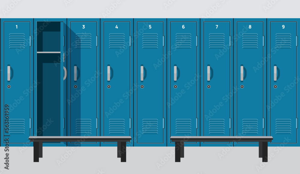 School locker vector door highschool metal gymnasium. Gym lockers box ...