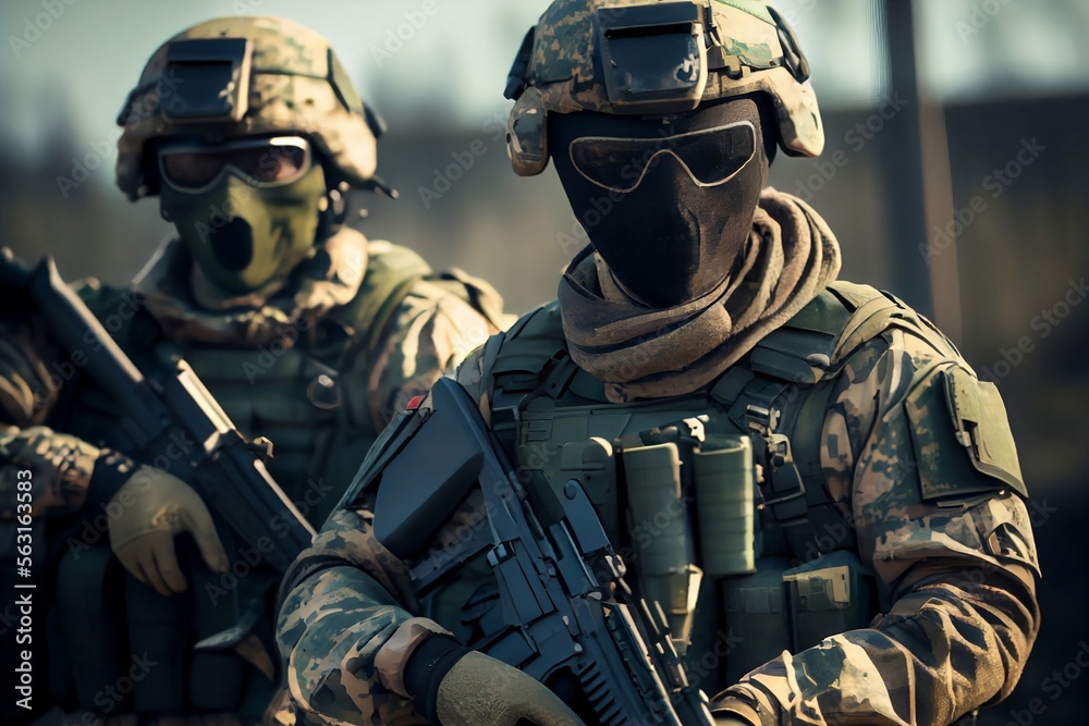 Russian army soldiers, Created with Generative AI technology. Stock ...