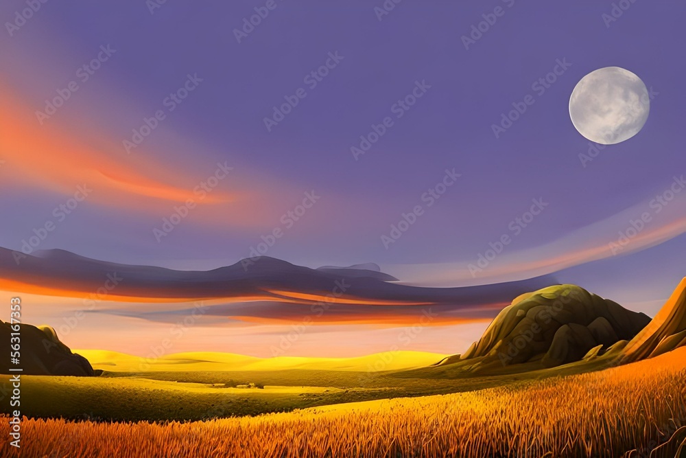 Beautiful Fantasy Grass Game Landscape - A Simple yet Vibrant Cartoon ...