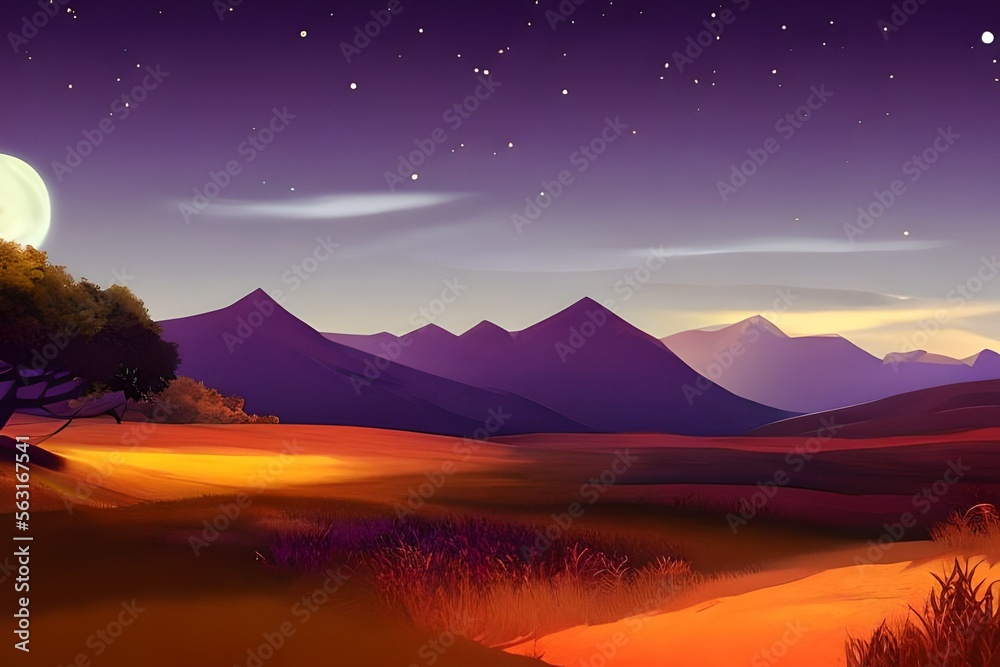 Beautiful Fantasy Grass Game Landscape - A Simple yet Vibrant Cartoon ...