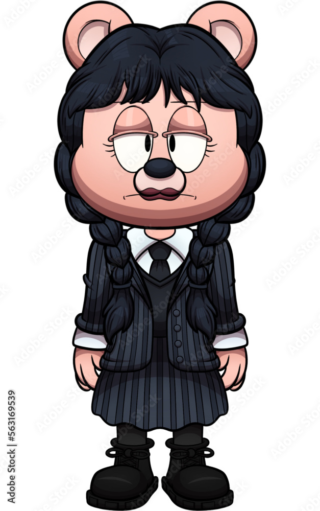 Wednesday Teddy Bear. Vector clip art illustration with simple ...