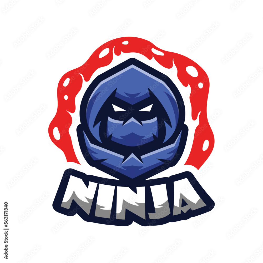 Ninja logo mascot vector illustration. Ninja mascot logo with fire ...