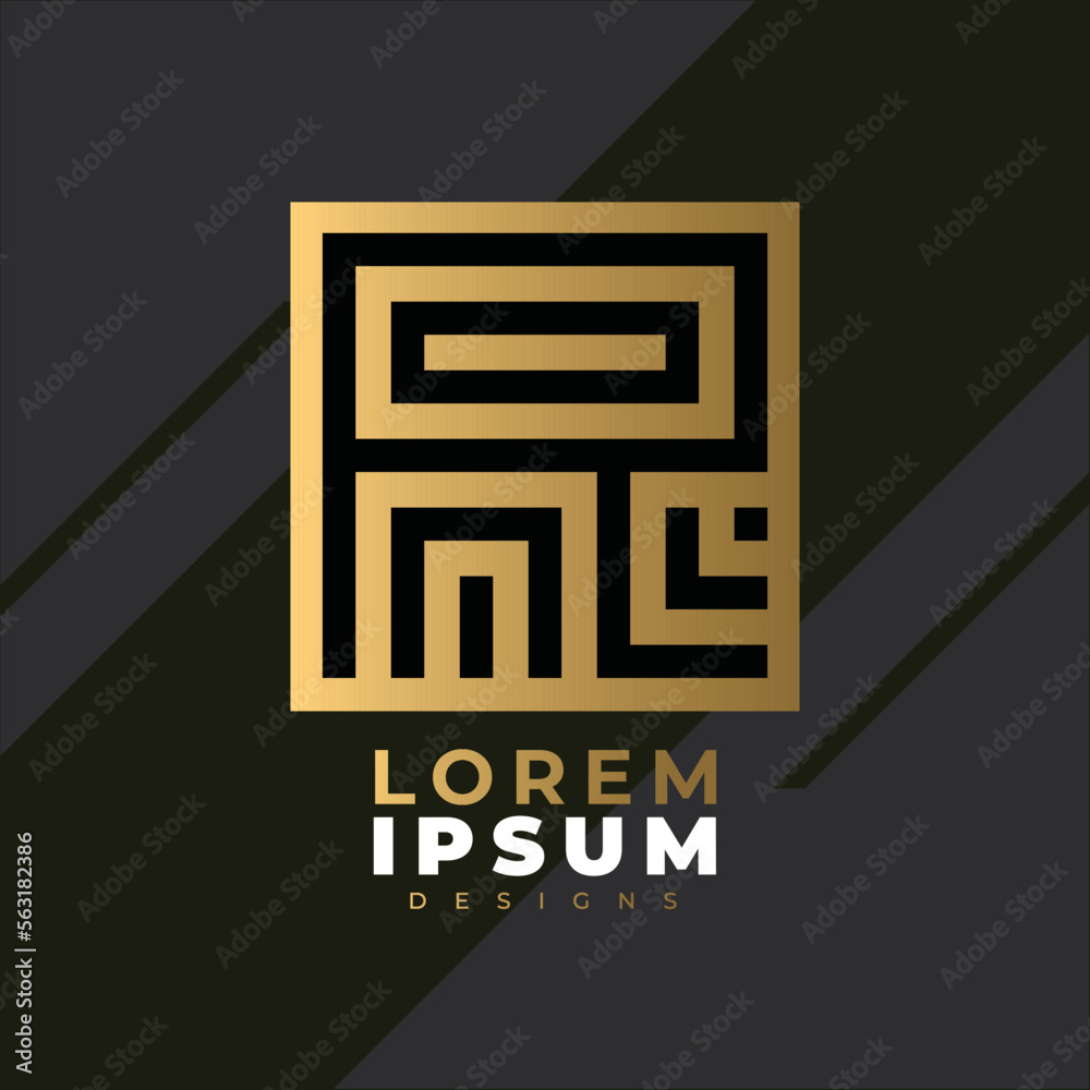 Minimalist Abstract Initial letter R logo. letter R SQUARE logo ...