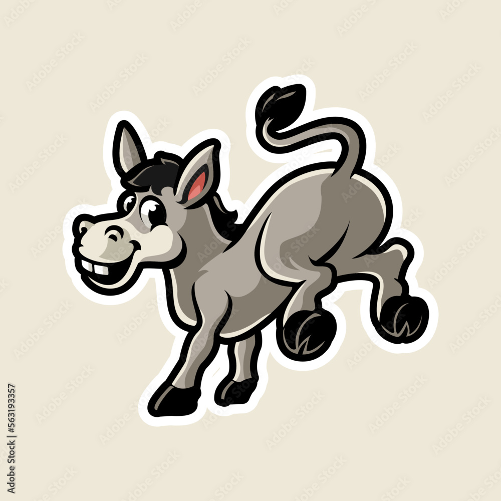 Donkey cartoon character mascot design Stock Vector | Adobe Stock