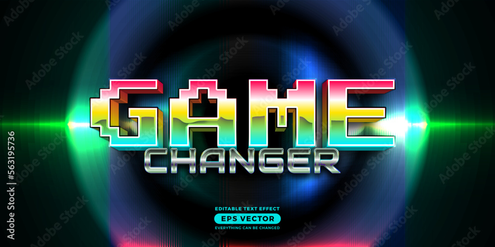 Game changer editable text style effect in retro look design with ...
