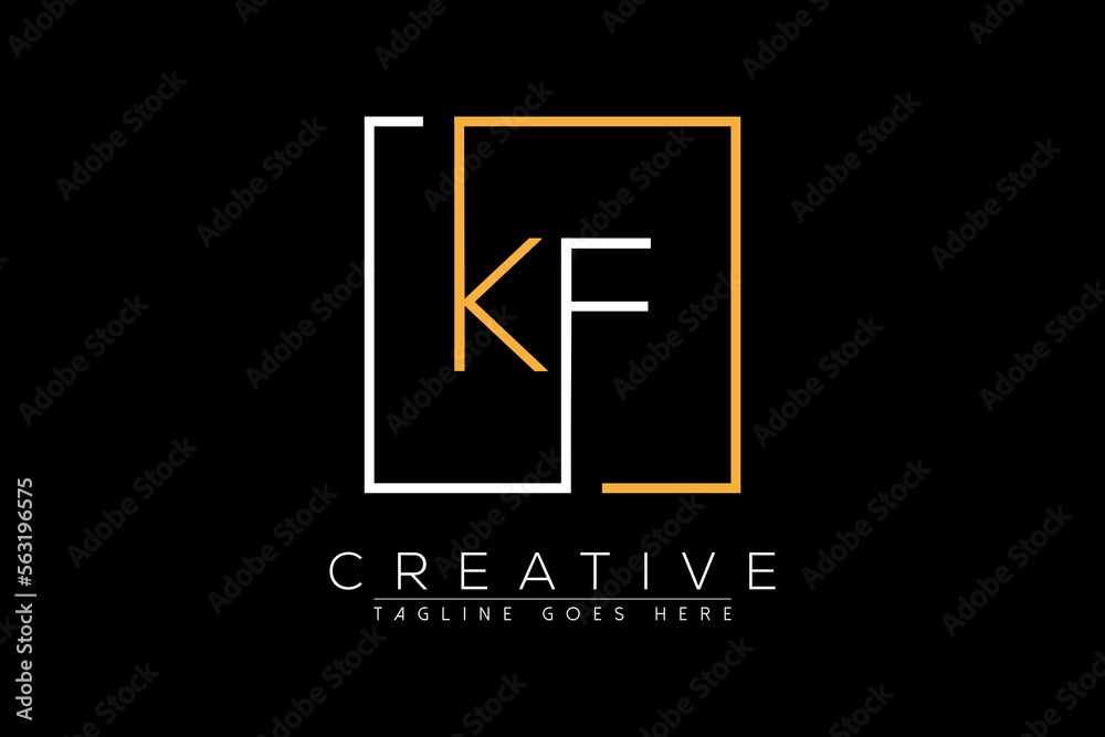 Initial letter kf, fk, k, f elegant and luxury Initial with Rectangular ...