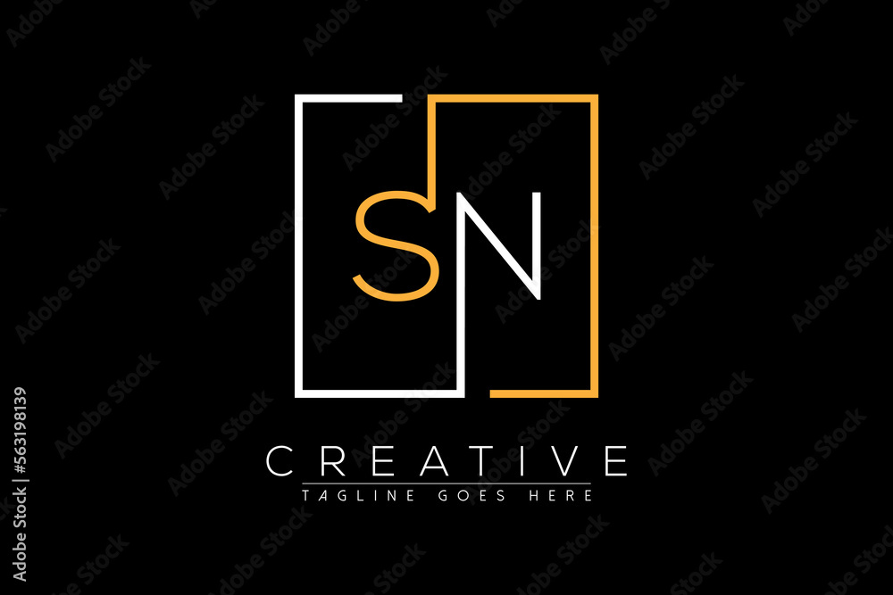 Vetor de Initial letter sn, ns, n, s elegant and luxury Initial with ...