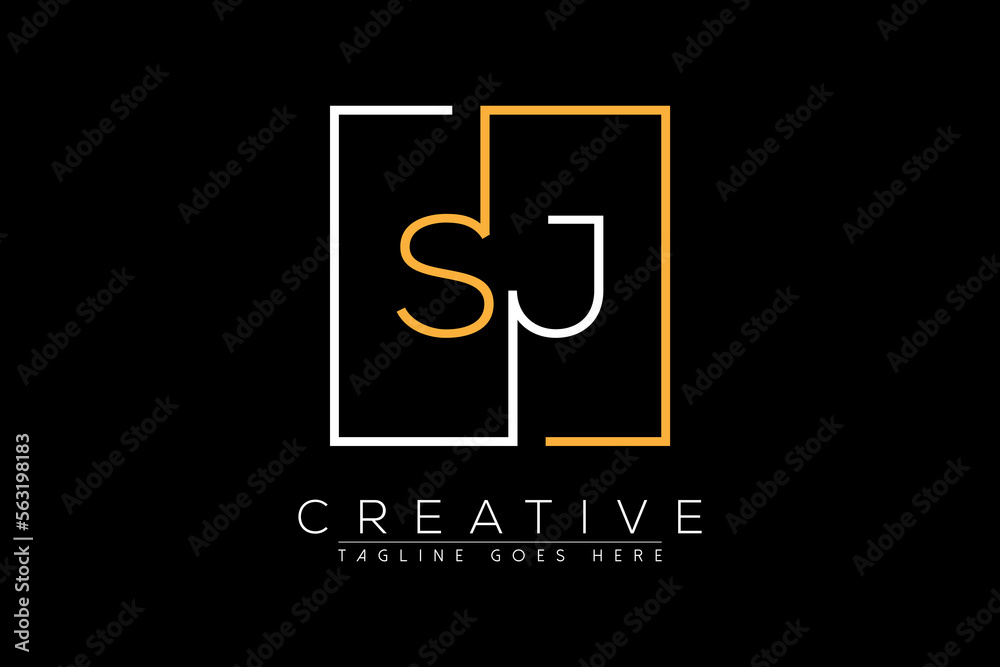 Initial letter sj, js, j, s elegant and luxury Initial with Rectangular ...