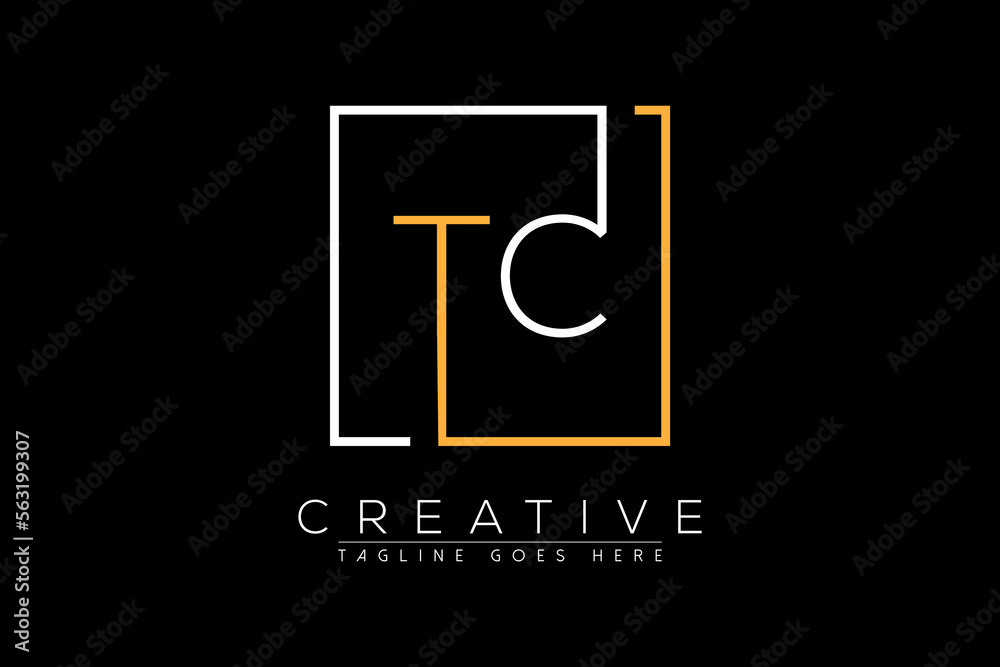 Initial letter tc, ct, c, t elegant and luxury Initial with Rectangular ...