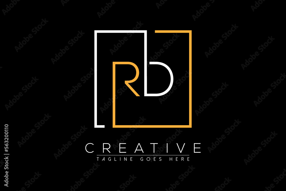 Initial letter rd, dr, r, d elegant and luxury Initial with Rectangular ...