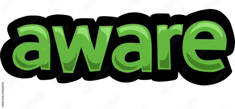 White screen animation video written AWARE Stock Vector | Adobe Stock