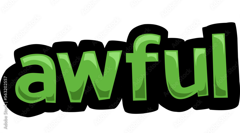 White screen animation video written AWFUL Stock Vector | Adobe Stock