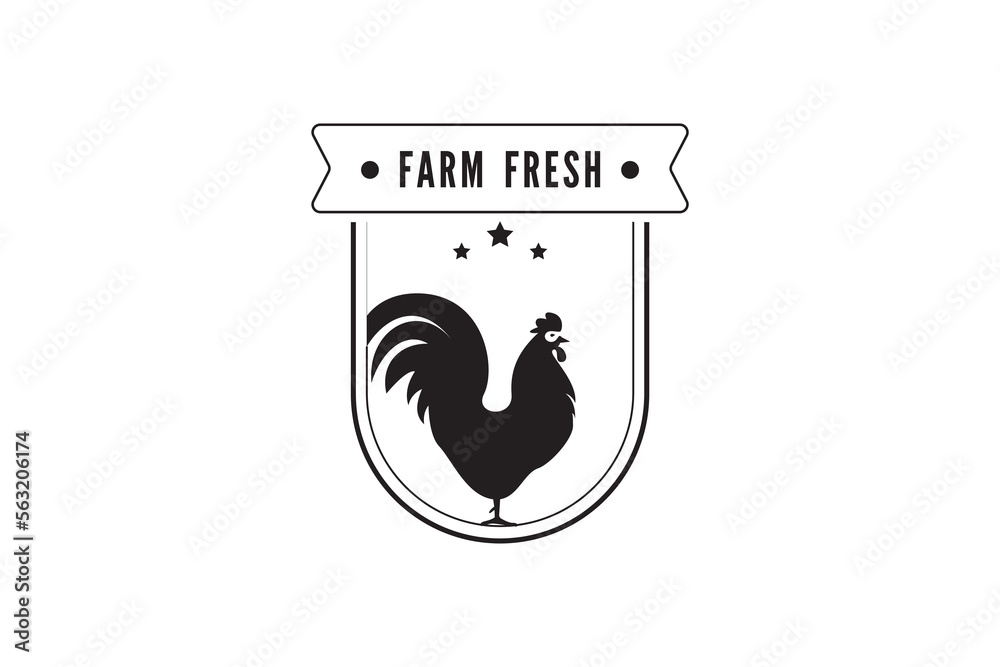 Template chicken logo Labels badges and design elements Rustic and ...