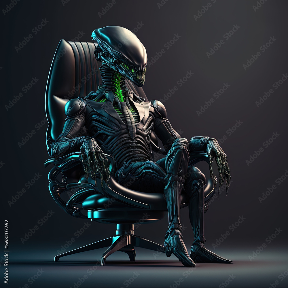 alien wears an office suit with a business style, Generative AI Stock ...