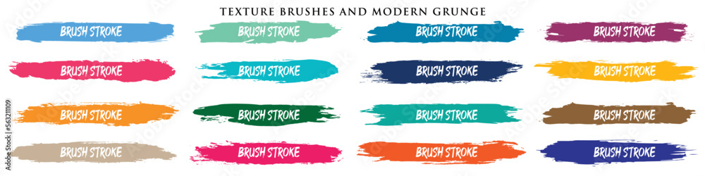 Big collection of colorful brush strokes paint, ink brush strokes ...