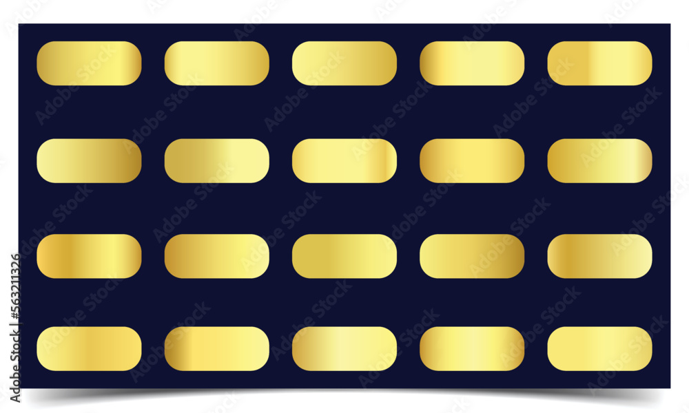 Set of gold gradients. Royal golden gradients swatches palette, shiny ...