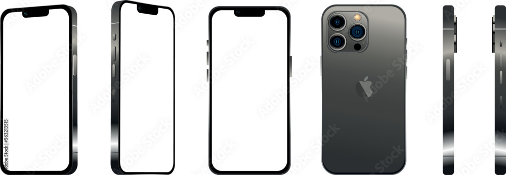 New iPhone 14 Pro mockup. iPhone 14 realistic vector. Phone mockup in ...