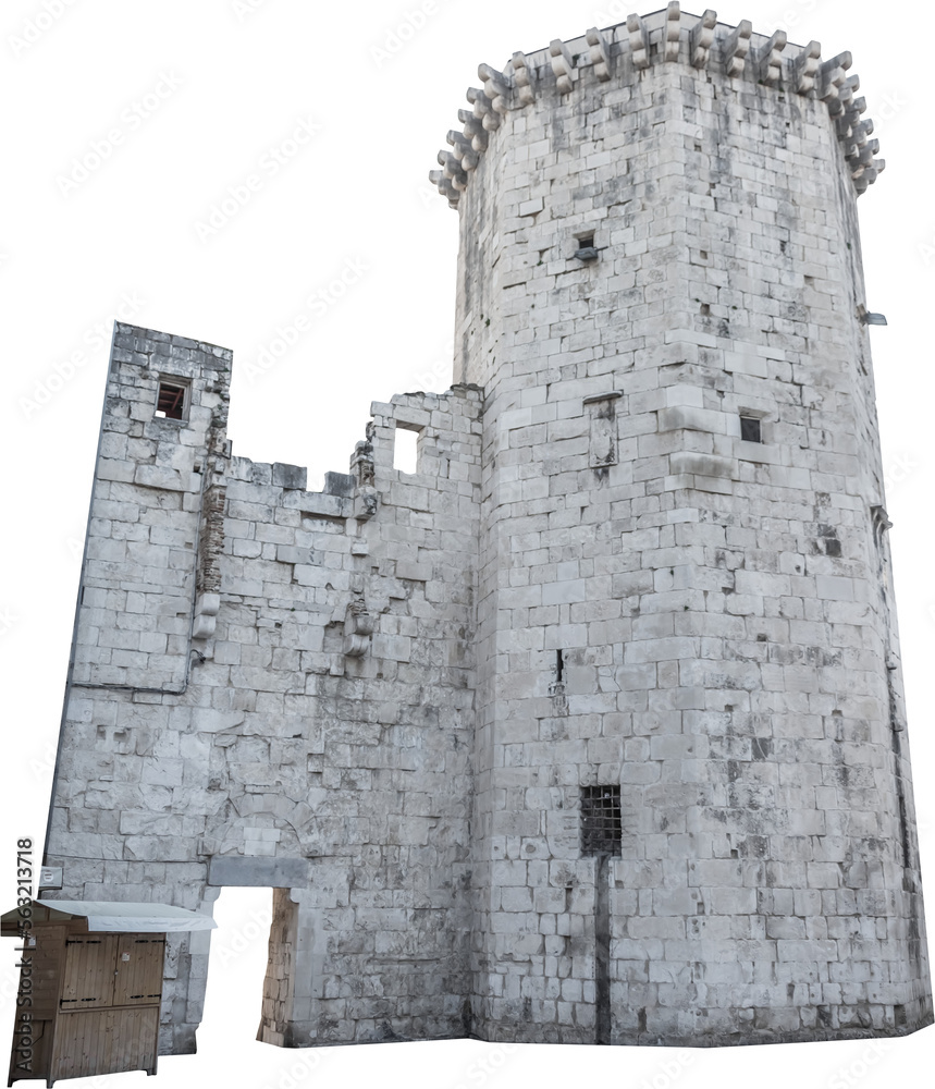 Isolated PNG cutout of medieval tower from a castle on a transparent ...