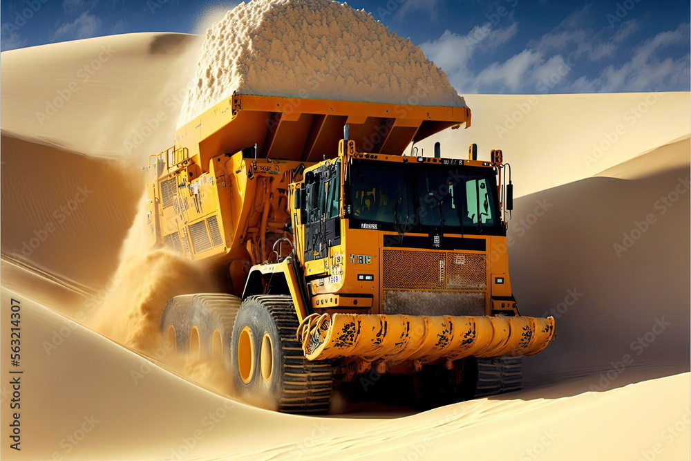 Sand loaders are shoveling sands, Made by AI,Artificial intelligence ...