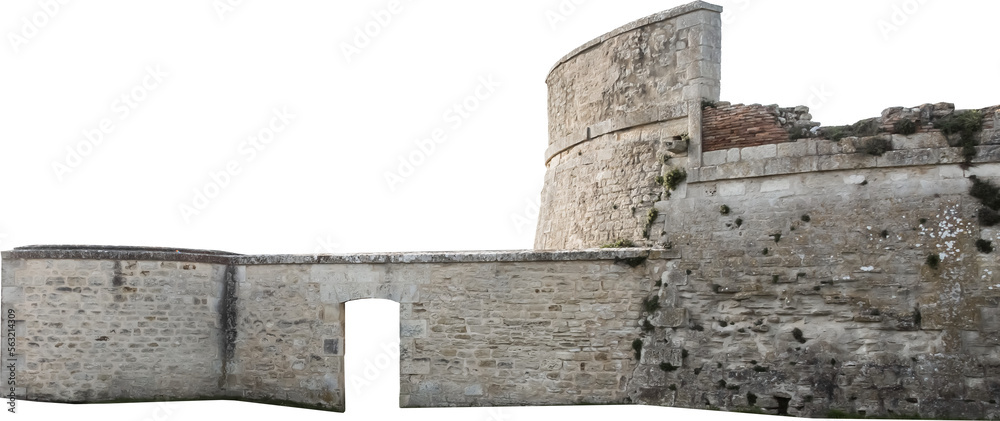 Isolated PNG cutout of a fortified medieval building on a transparent ...