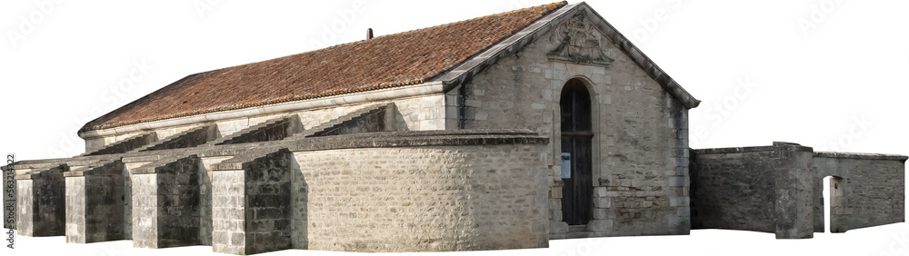 Isolated PNG cutout of a fortified medieval building on a transparent ...