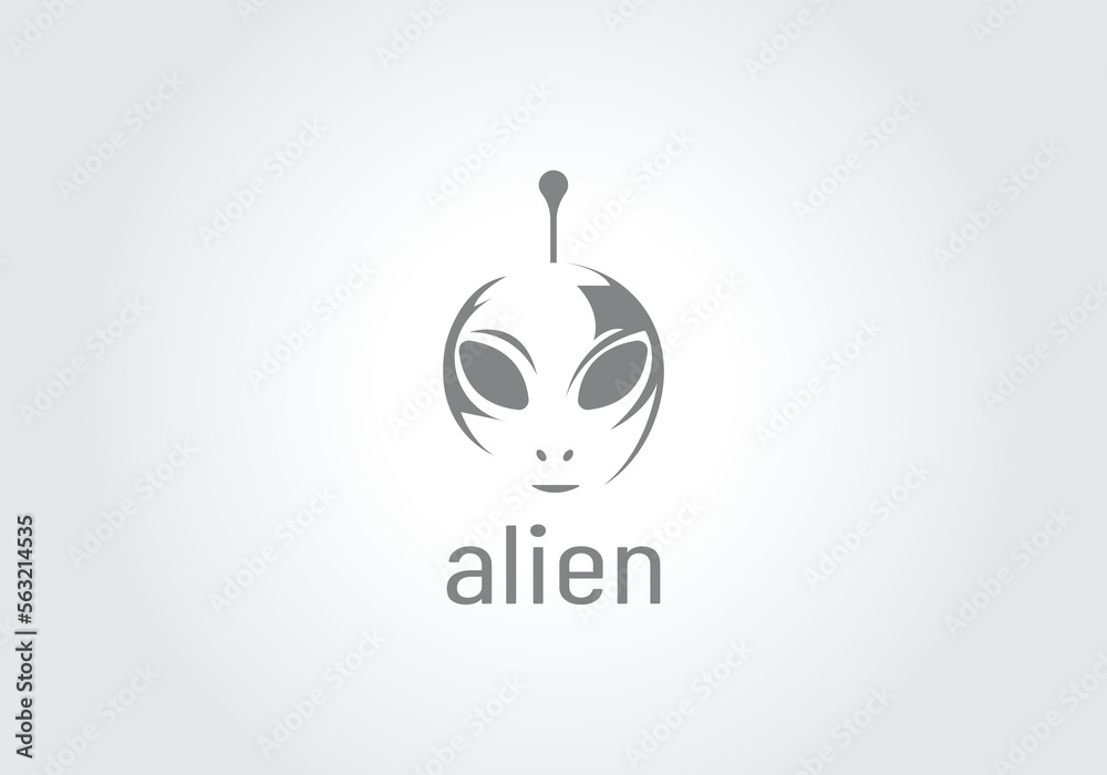 alien head, vector logo icon, UFO, alien logo. Vector illustration ...