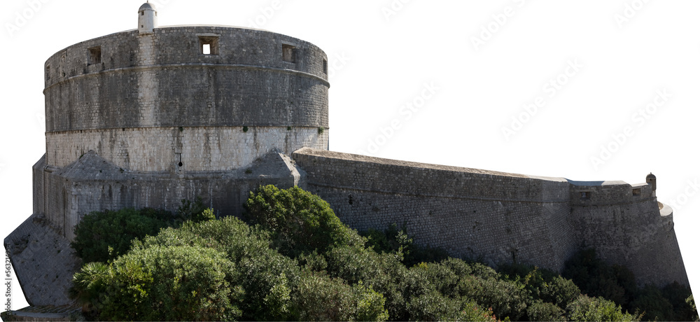 Isolated PNG cutout of a rampart of a medieval fort on a transparent ...