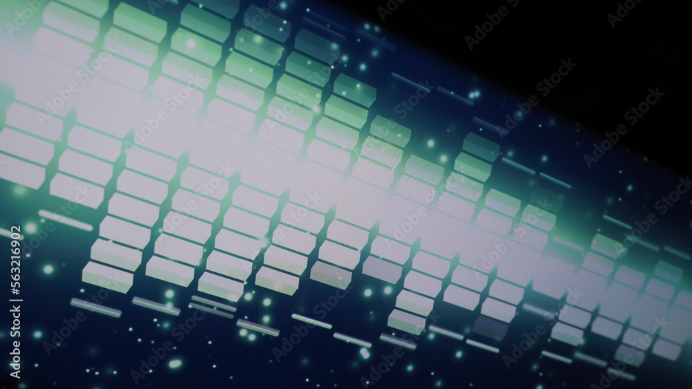 Sound equalizer. Wave pattern of music sounds element on monitor screen ...
