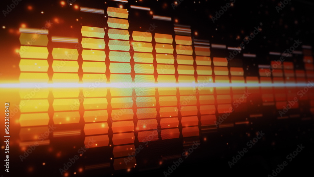 Sound equalizer. Wave pattern of music sounds element on monitor screen ...