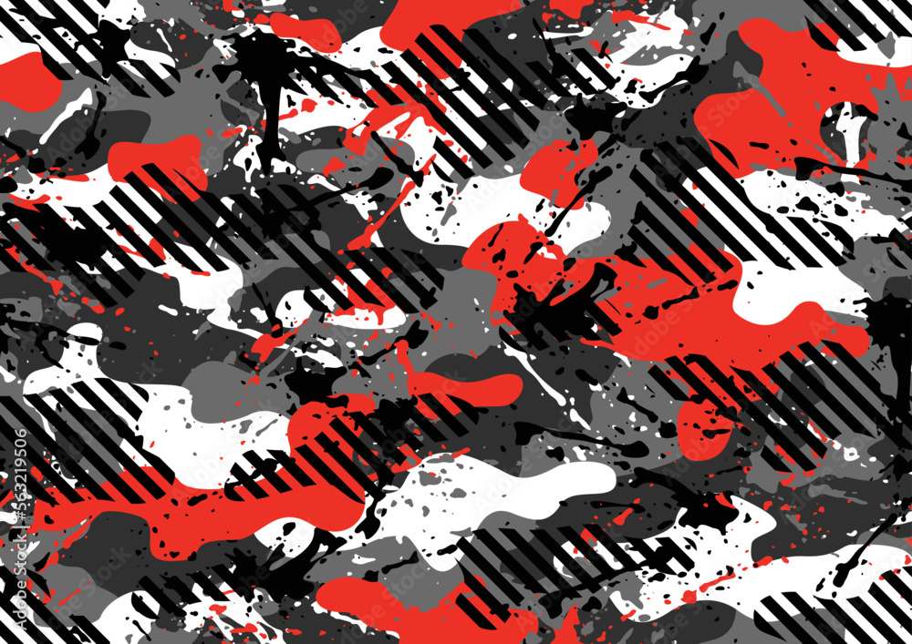 Grunge camouflage texture seamless pattern. Abstract modern endless ...
