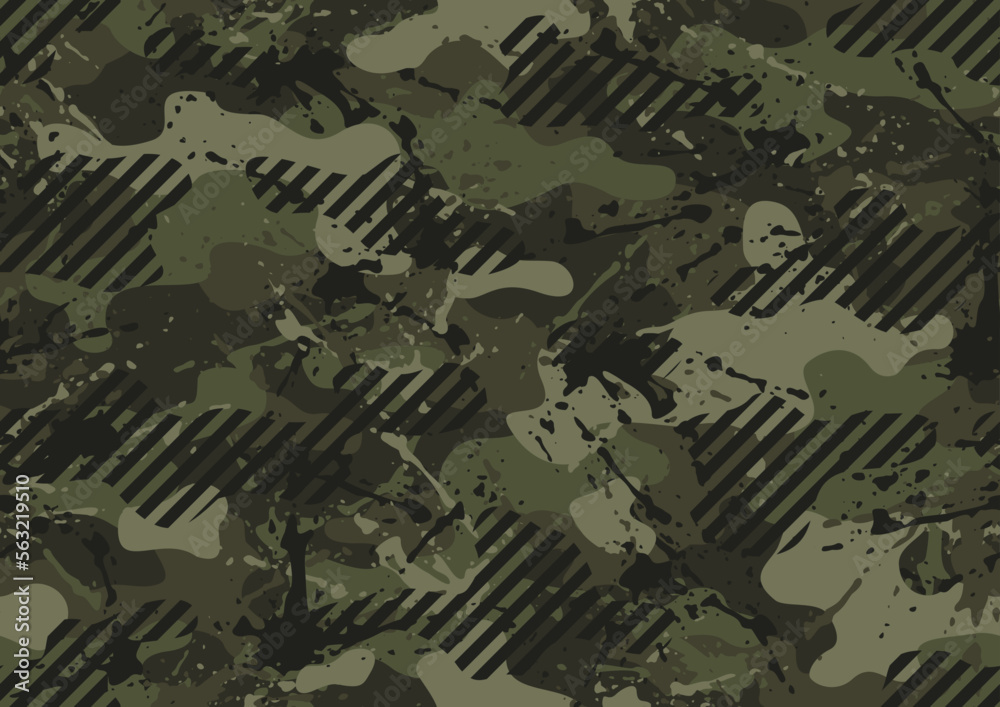 Grunge camouflage texture seamless pattern. Abstract modern endless ...