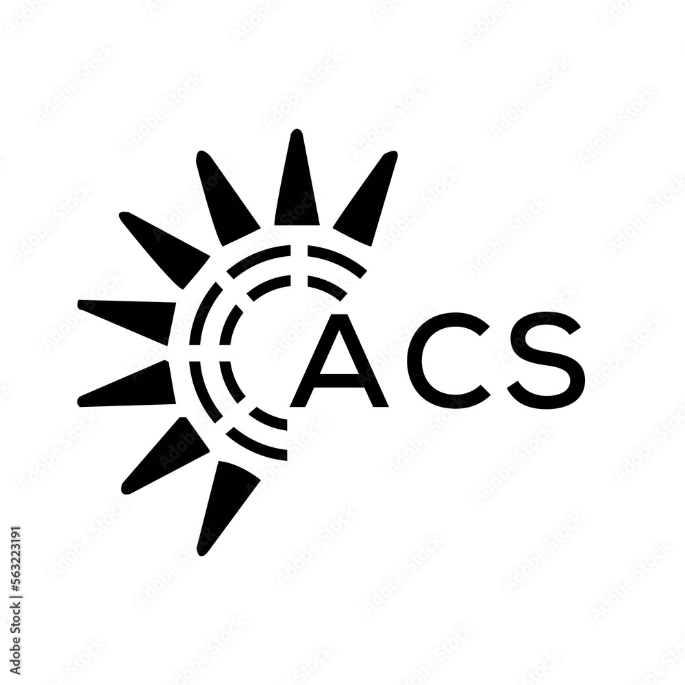 ACS letter logo. ACS image on white background and black letter. ACS ...