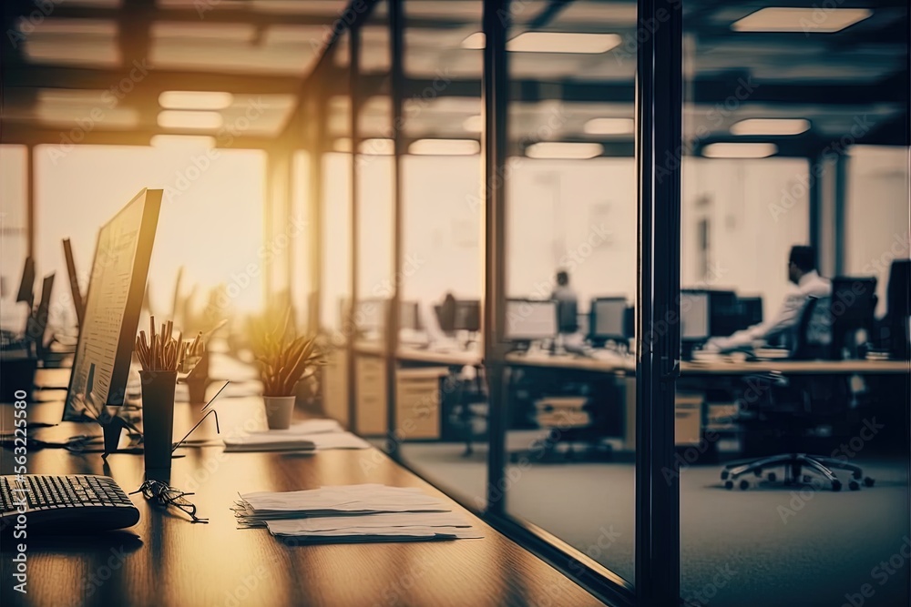 Blurred office room background perfect for website, wallpaper or print ...