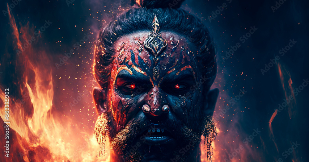 Ravan from Ramayana crying for his son Megnad after his brave death ...