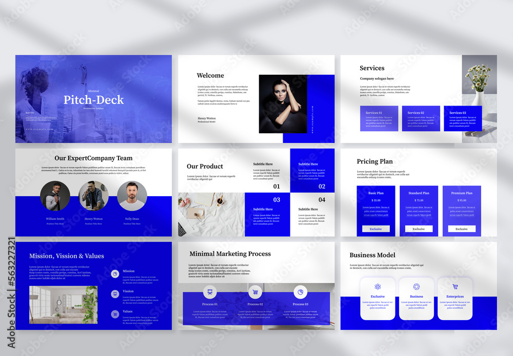 Pitch Deck Minimal Presentation Layout Stock Template | Adobe Stock