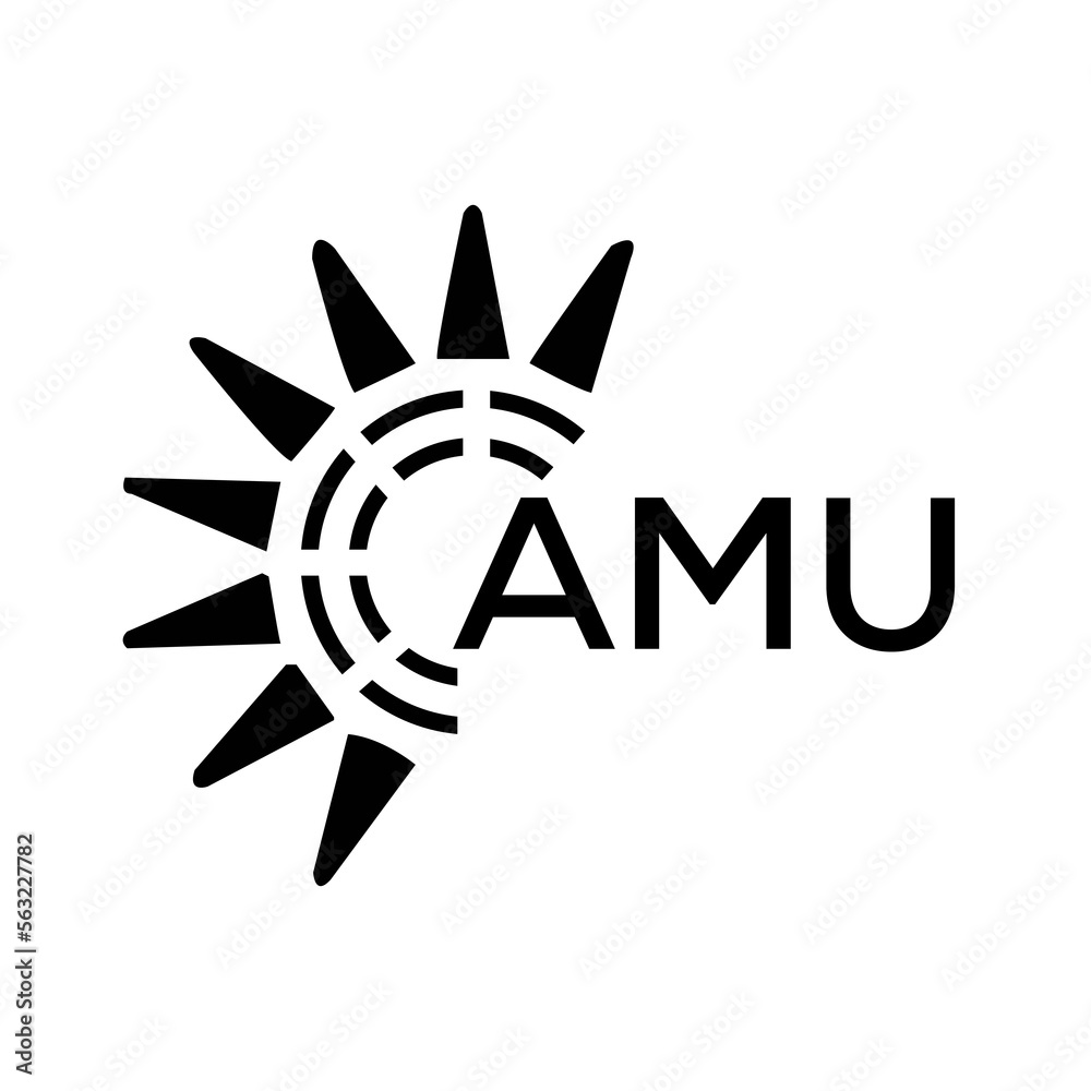 AMU letter logo. AMU image on white background and black letter. AMU ...