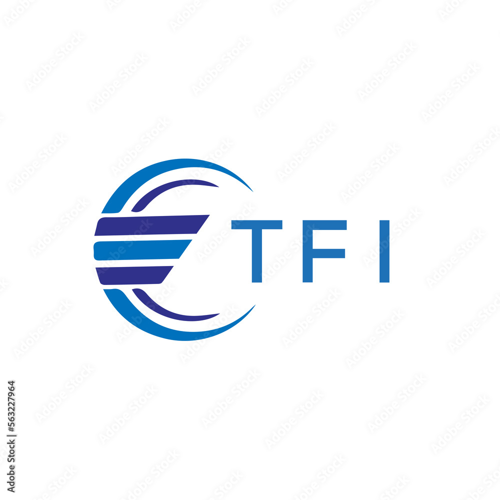 Vetor de TFI letter logo. TFI blue image on white background. TFI ...