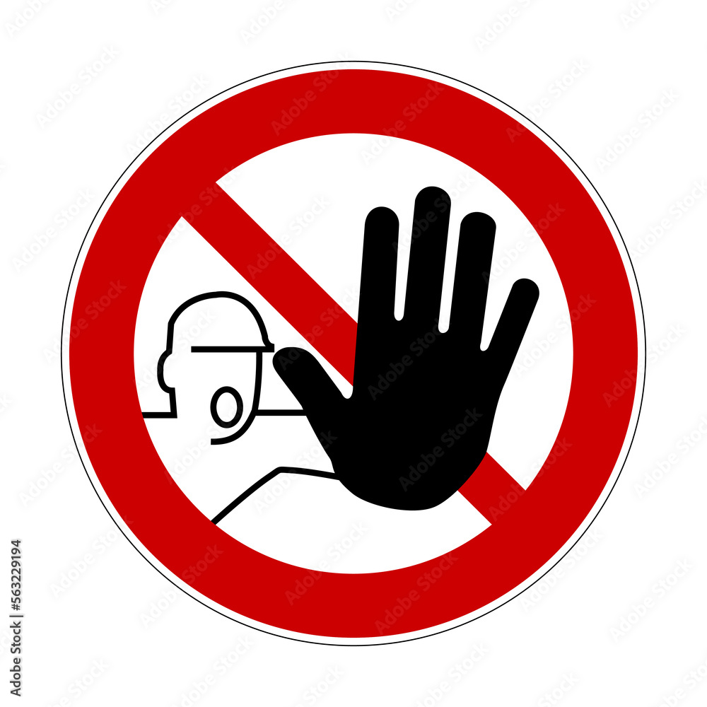 No unauthorized entry sign. Vector illustration of red crossed out ...