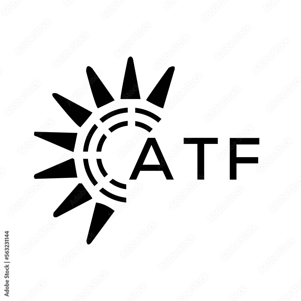 ATF letter logo. ATF image on white background and black letter. ATF ...