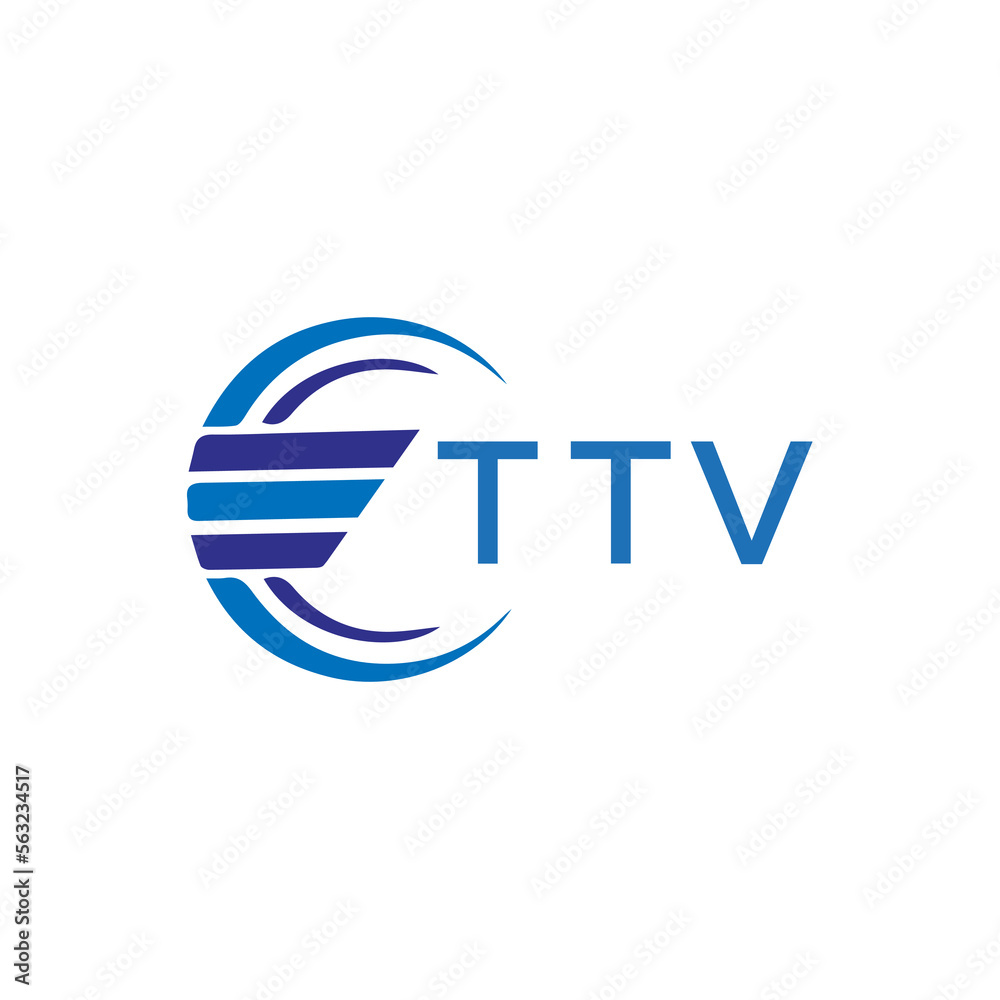 Vecteur Stock TTV letter logo. TTV blue image on white background. TTV ...