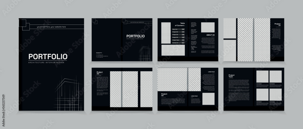 Architecture and interior portfolio layout design, a4 standard size ...