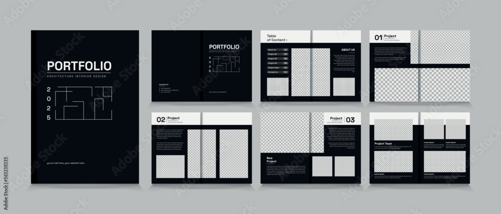 Architecture and interior portfolio layout design, a4 standard size ...