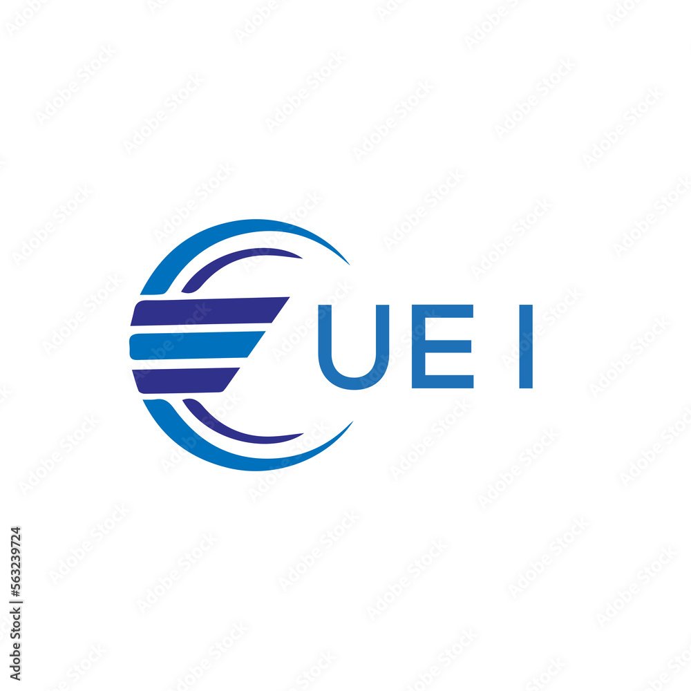 UEI letter logo. UEI blue image on white background. UEI vector logo ...