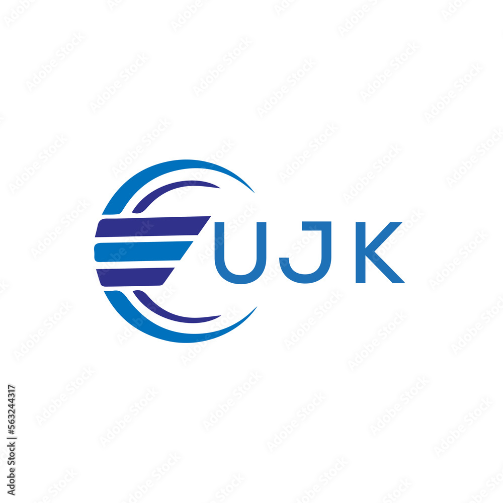 UJK letter logo. UJK blue image on white background. UJK vector logo ...