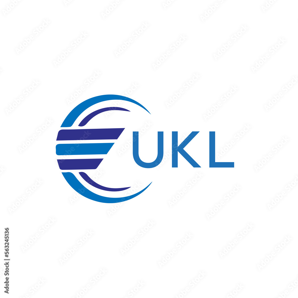 UKL letter logo. UKL blue image on white background. UKL vector logo ...