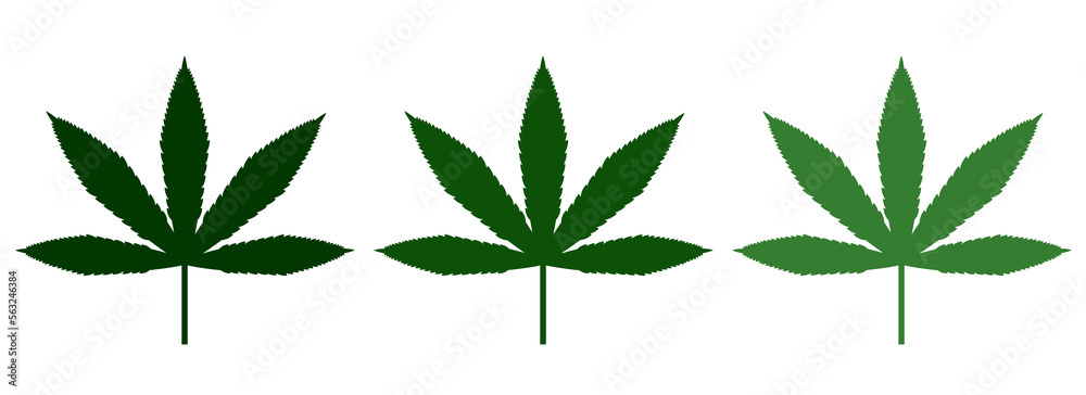Marijuana Leaves on transparent background. Cannabis icon set png ...