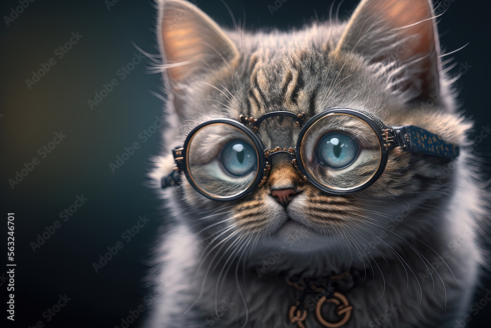 Smart Cats With Glasses